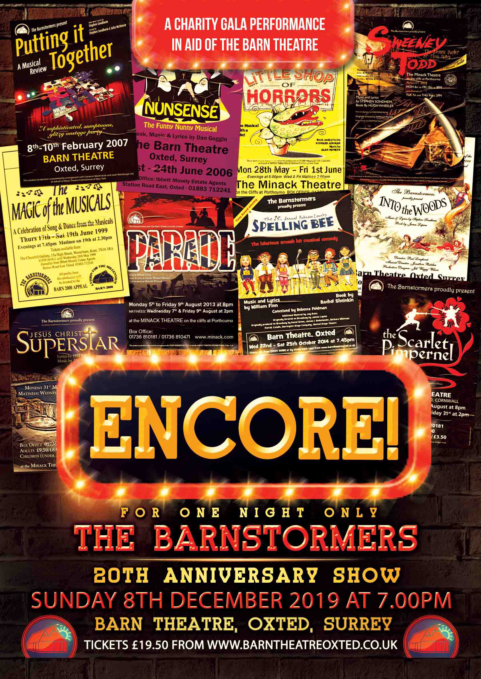 Encore! at Barn Theatre, Oxted event tickets from TicketSource