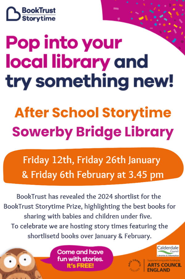 Book Trust After School Story Time at Sowerby Bridge at Sowerby Bridge ...