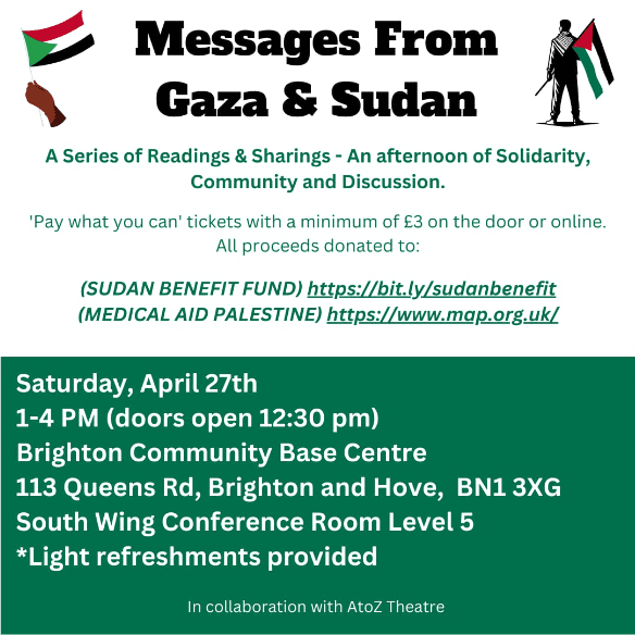 Messages from Gaza & Sudan at Community Base event tickets from ...