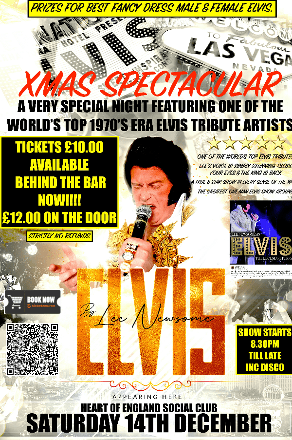 Lee Newsome as Elvis "THE LEGEND RETURNS" at Heart Of England Social ...