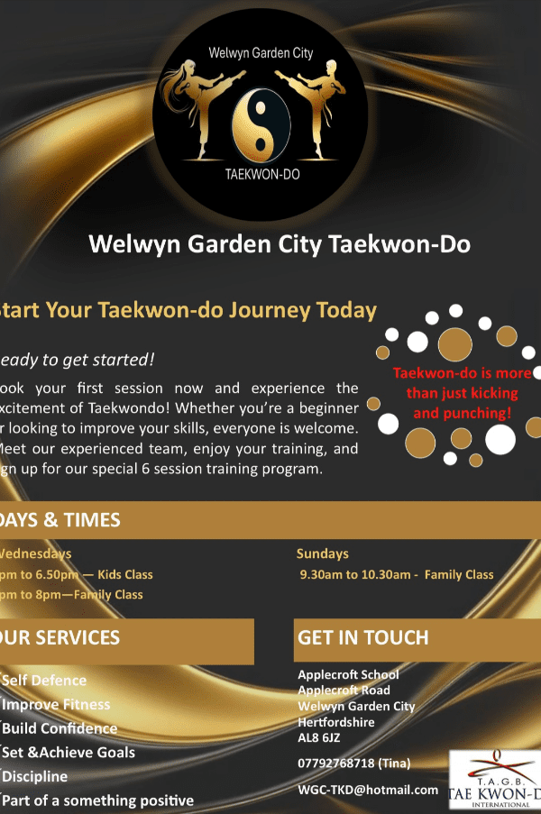 Welwyn Garden City Taekwon-Do at Applecroft School event tickets from ...