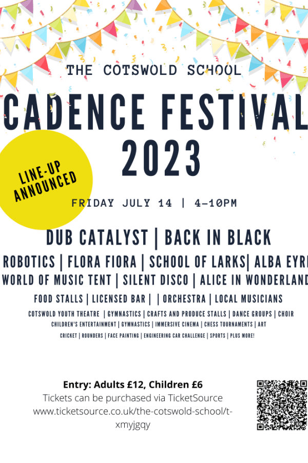Cadence Festival at The Cotswold School event tickets from TicketSource