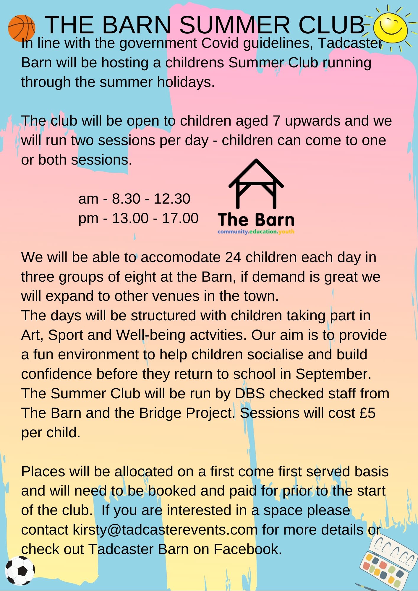 Tadcaster Barn - Summer Club PM session at Tadcaster Barn event tickets ...
