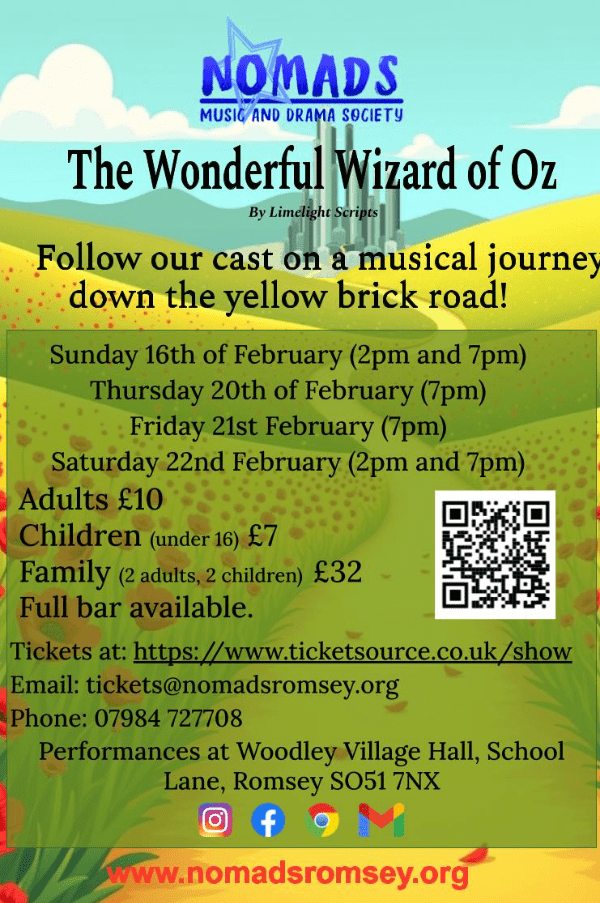 The Wonderful Wizard of Oz at Woodley Village Hall event tickets from ...