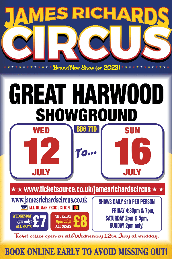 James Richards Circus Great Harwood at Showground event tickets from ...