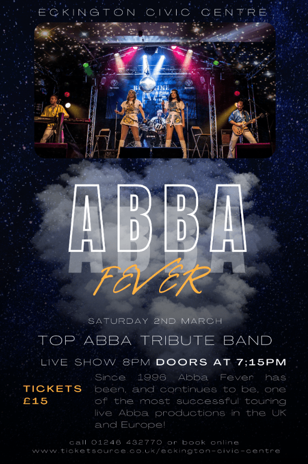 ABBA Night at Eckington Civic Centre event tickets from TicketSource