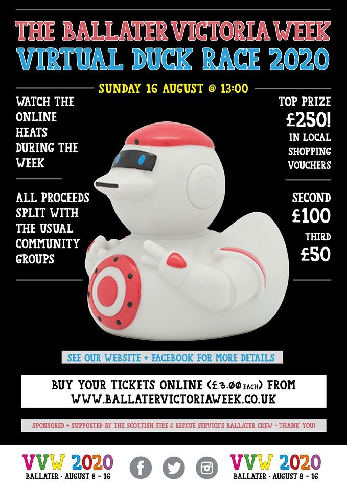 Ballater Victoria Week Virtual Duck Race at Online event tickets from ...