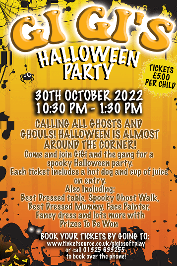 Gi Gi's Halloween Party at GiGi's Softplay event tickets from TicketSource