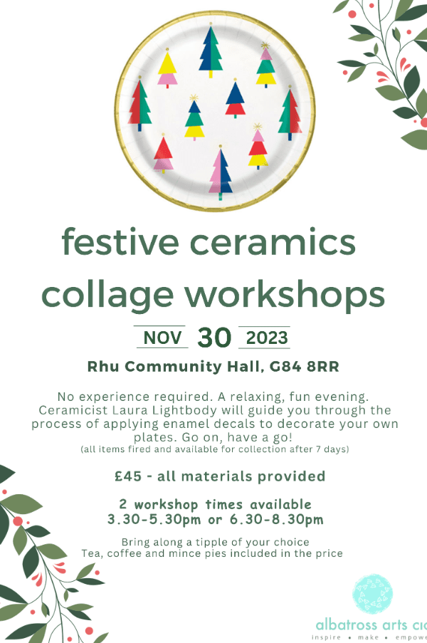 Festive Ceramics Collage Workshop at Rhu and Shandon Community Centre ...