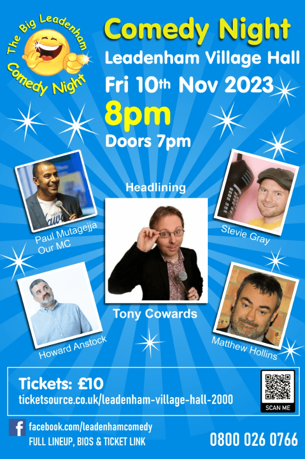 THE BIG LEADENHAM COMEDY NIGHT at Leadenham Village Hall event tickets ...