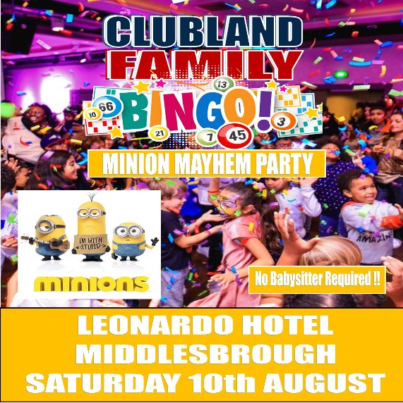 Middlesbrough - MINION FAMILY BINGO at Leonardo Hotel Middlesbrough ...