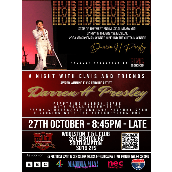 A NIGHT WITH ELVIS & FRIENDS SHOW WITH DARREN H PRESLEY AS ELVIS at ...