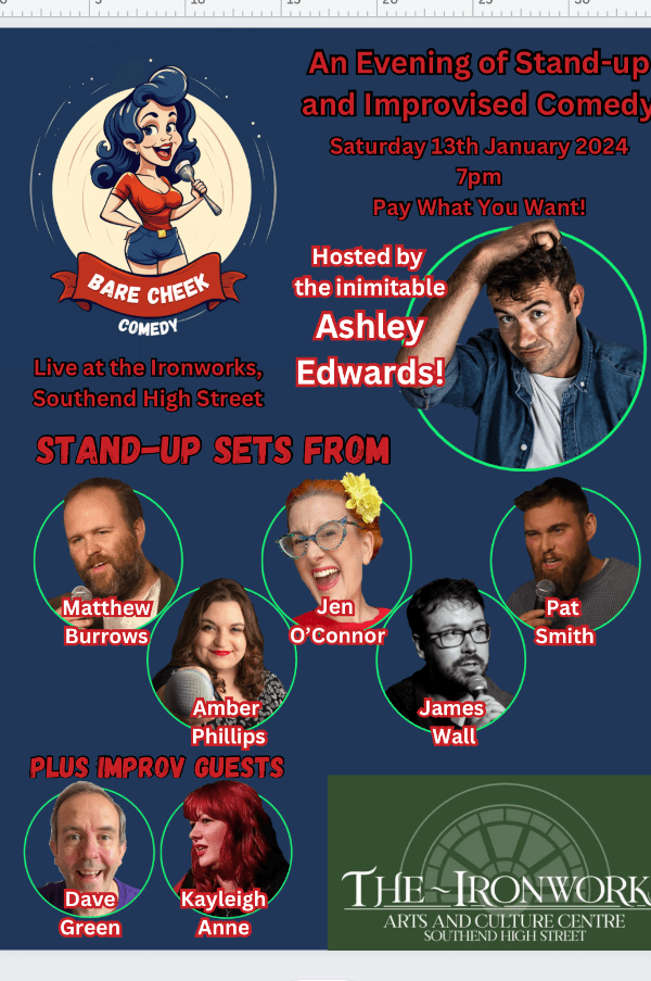 Bare Cheek Comedy: stand-up & improv at The Ironworks Southend event ...