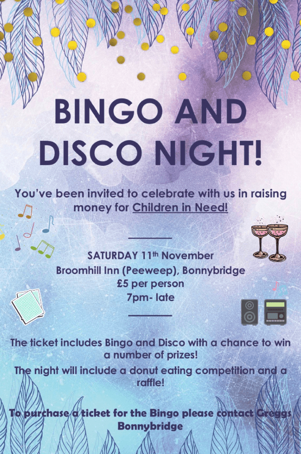 Disco & Bingo-Children in Need at The Broomhill Inn event tickets from ...