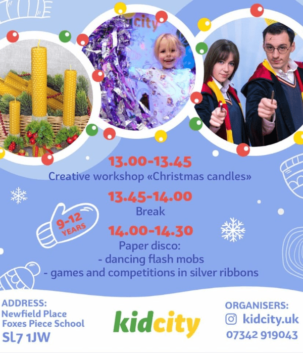 Christmas Party for 9-12 y.o. in Foxes Piece School! at Newfield Road ...